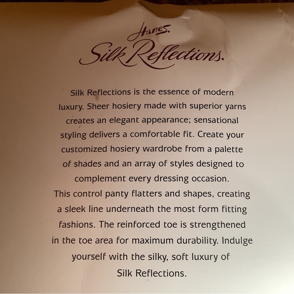 Hanes | Accessories | Hanes Silk Reflections Control Top Pantyhose Color Town Taupe Size Ef ...